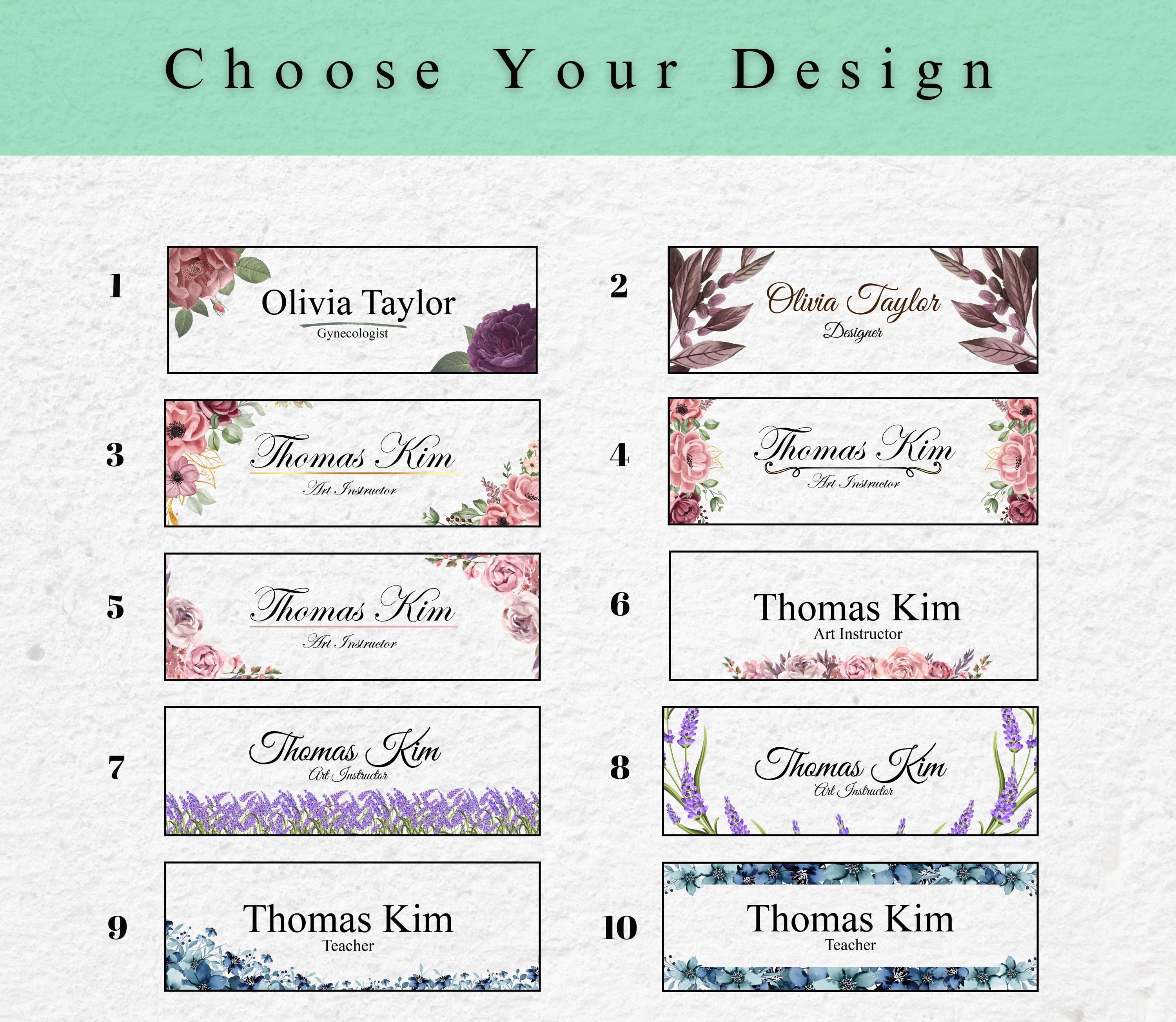 Purple Flowers Name Plate, Custom Name Plate, Personalized Sing, Office ...