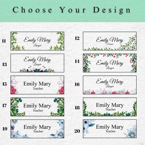 Green Leaf Name Plate, Green Leaves on Clear Acrylic, Custom Name Plate ...