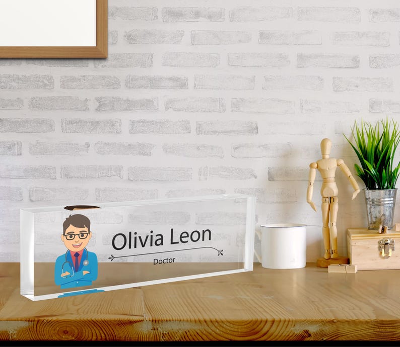 Doctor Desk Name Plate, Clinic Name Plate, Office Decor, Personalized ...
