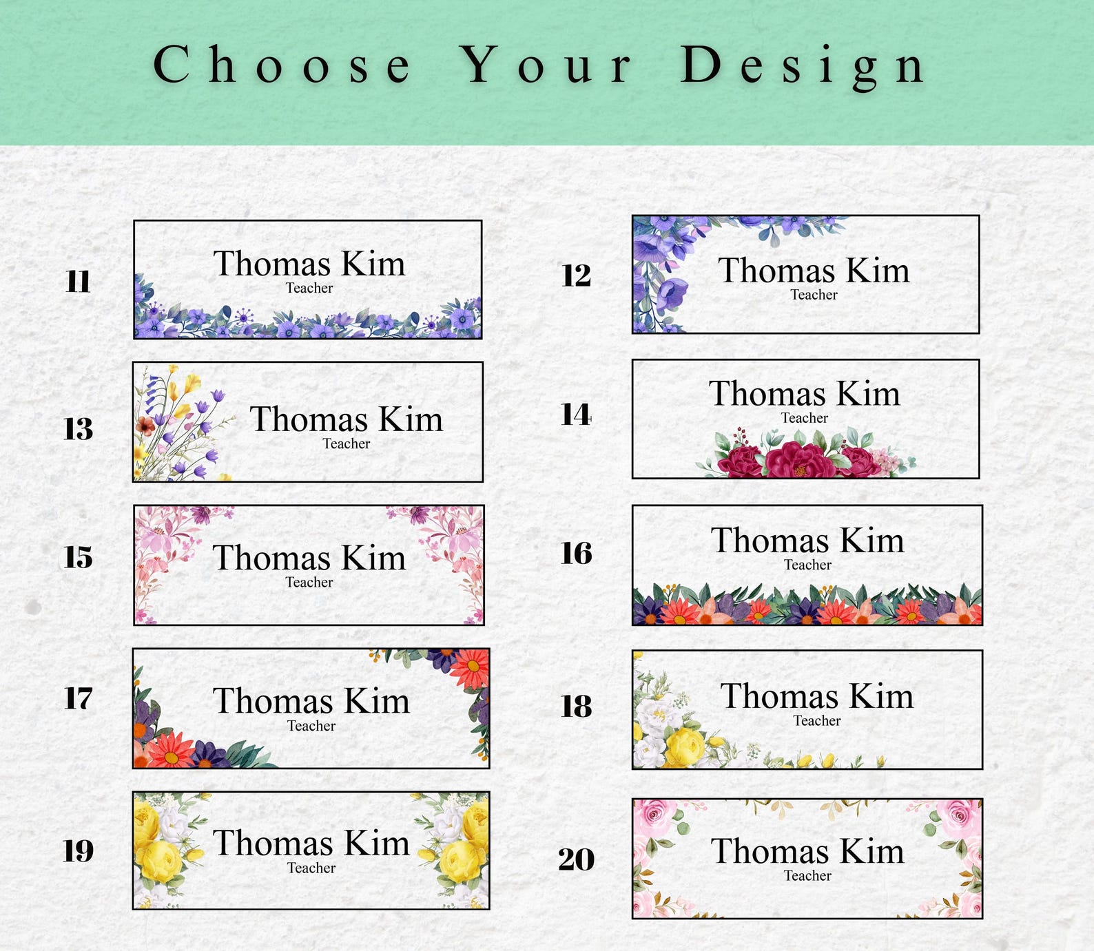 Purple Flowers Name Plate, Custom Name Plate, Personalized Sing, Office ...