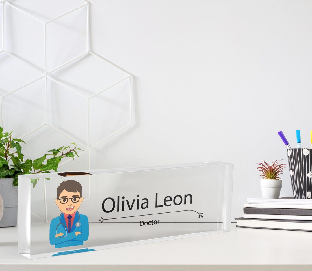 Doctor Desk Name Plate, Clinic Name Plate, Office Decor, Personalized ...