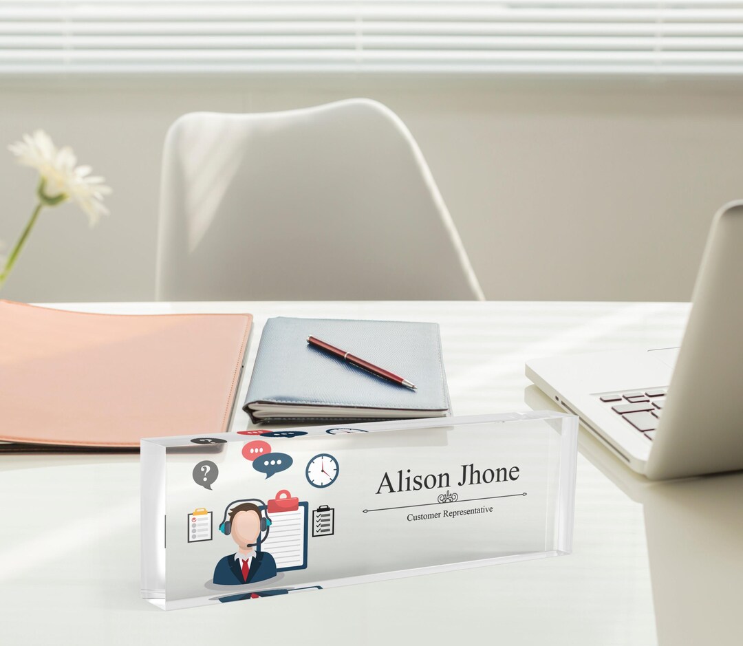 Customer Representative Desk Name Plate, Custom Name Plate, Office ...