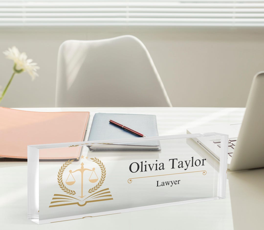 Lawyer Name Plate, Attorney Office Desk Name Plate, Acrylic Name Plate ...