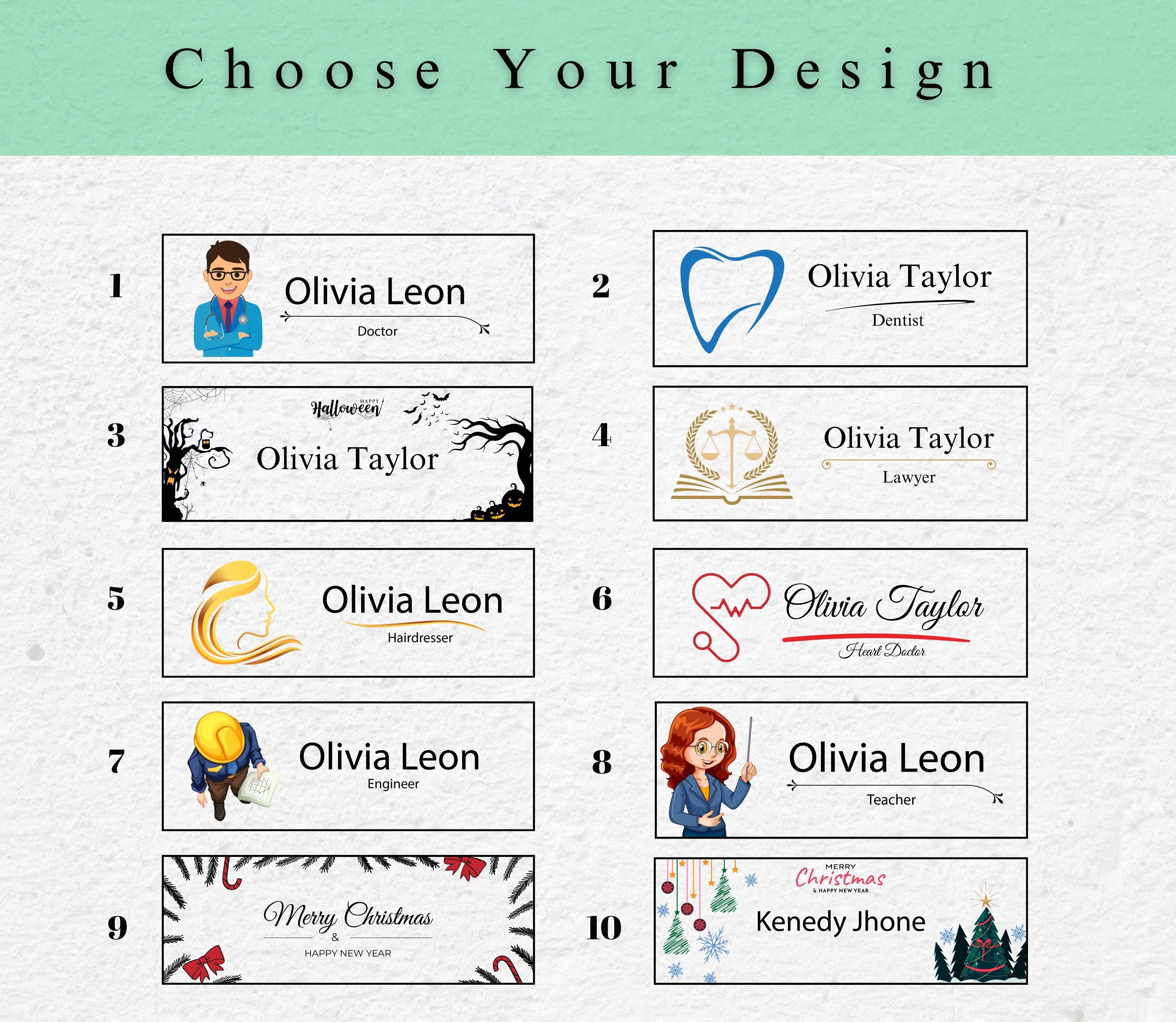 Christmas Themed Desk Name Plate, Custom Name Plate, Acrylic Plaque ...