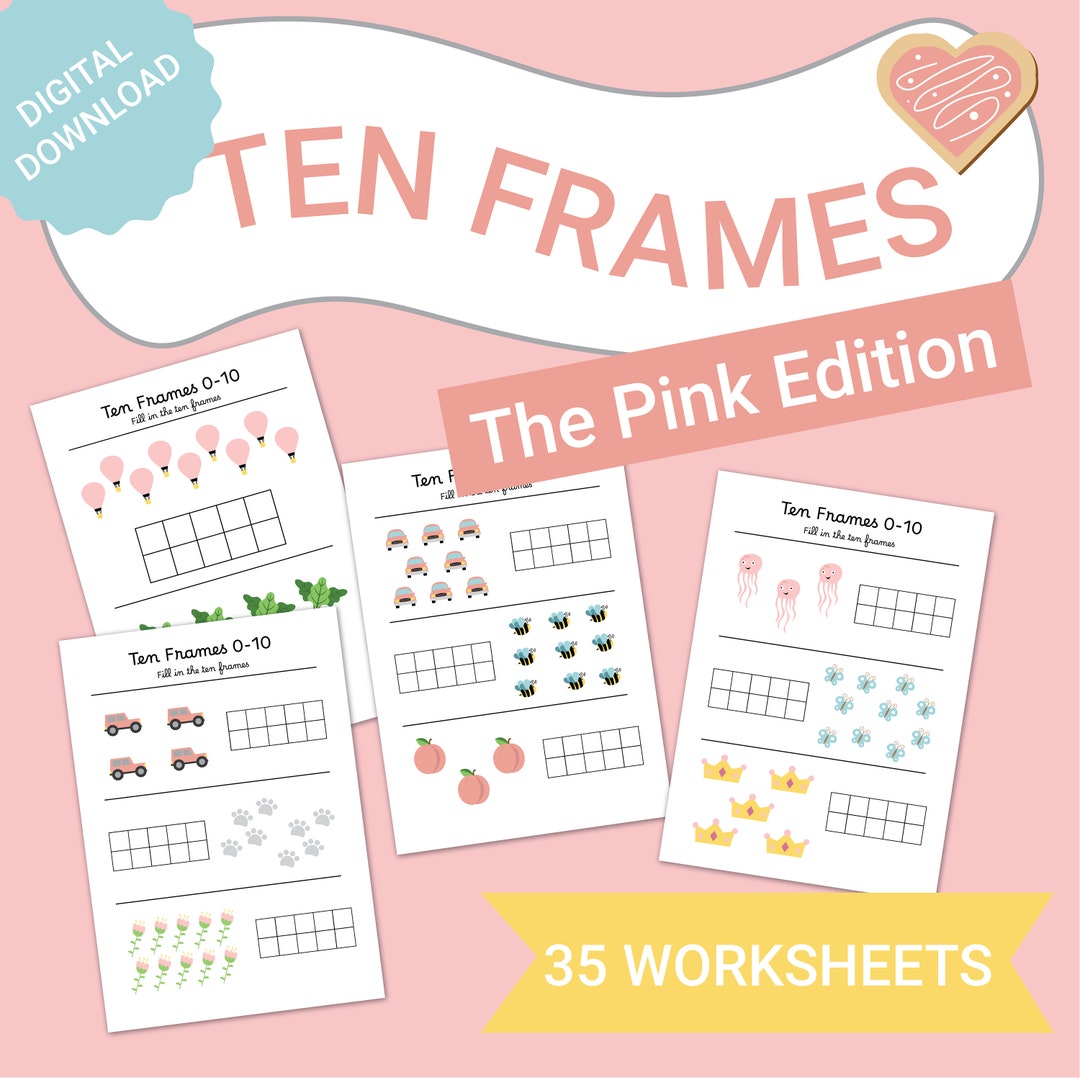 Ten Frames, Pink Counting Homeschooling Kids Activity Workbook ...
