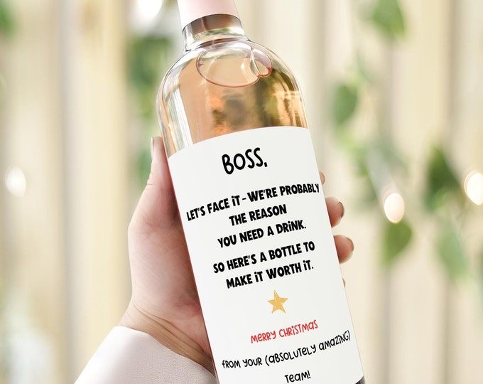 Funny Wine Label Gift for Coworkers, Employees, Bosses or Work Besties ...