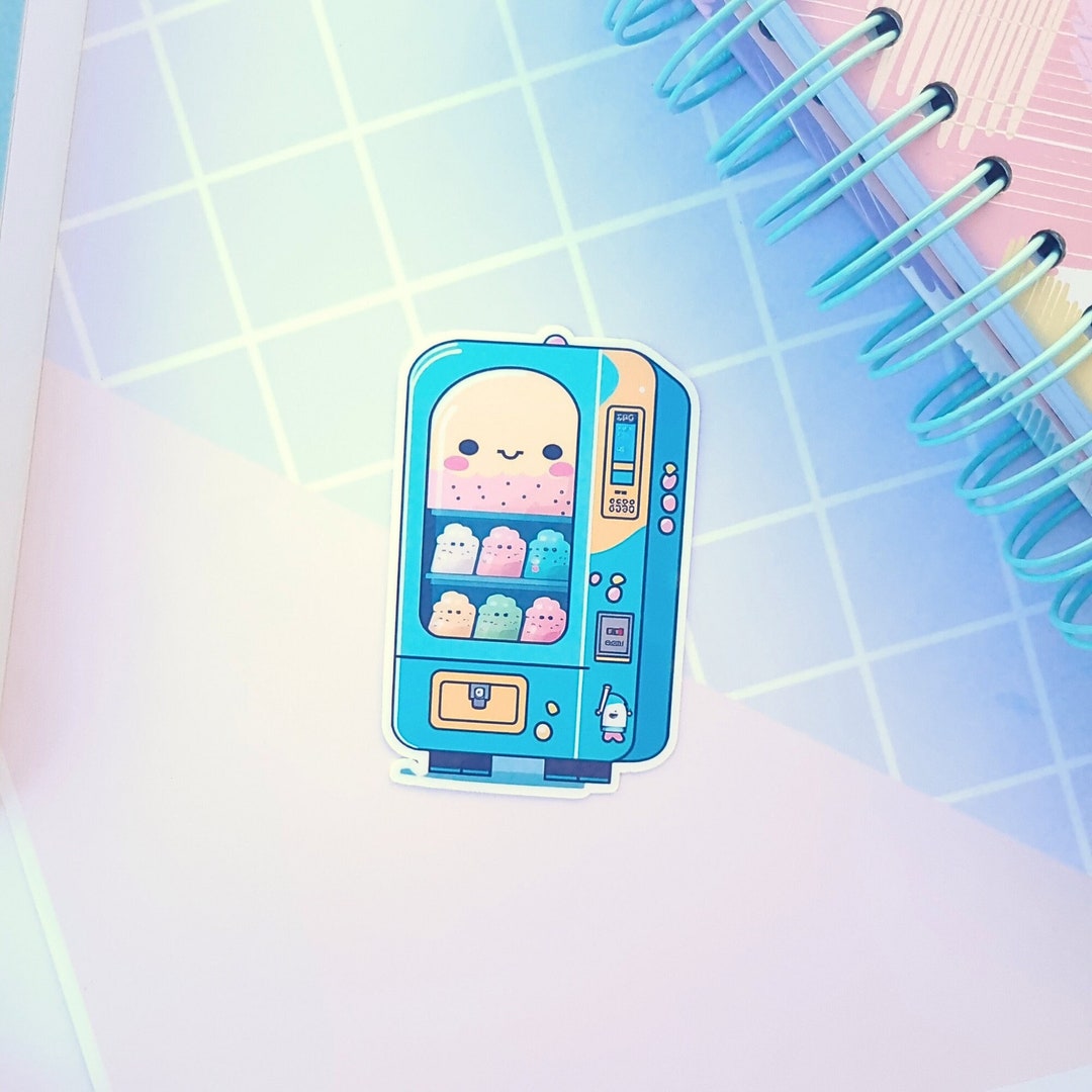 Vending Machine Sticker, Kawaii Food Large Vinyl Sticker, MacBook Decal ...