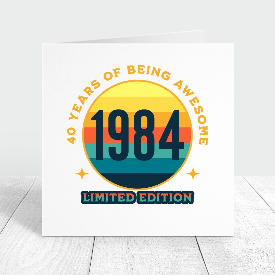 40 Years of Being Awesome Personalised Card, 40th Birthday Party Card ...