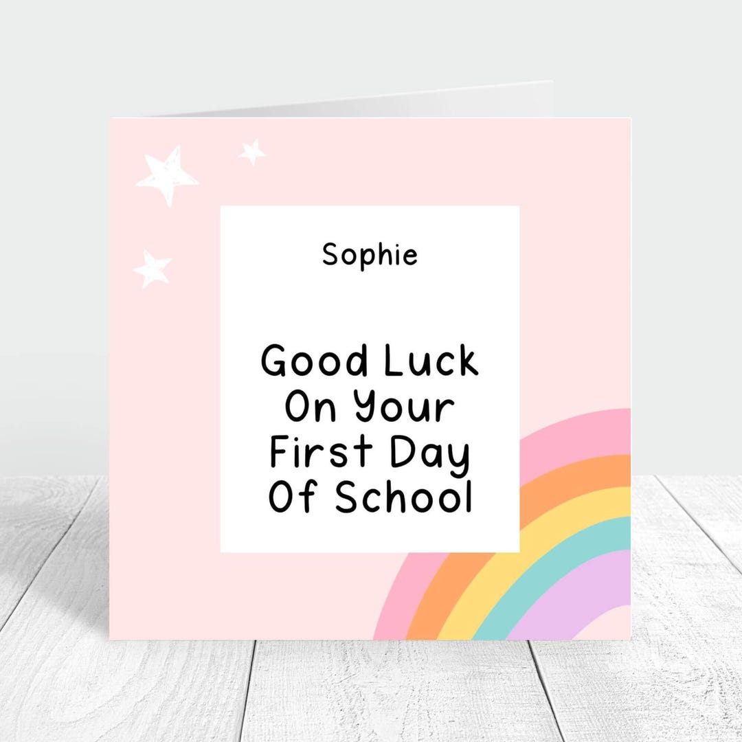 First Day at School Personalised Card, Good Luck Starting Nursery ...