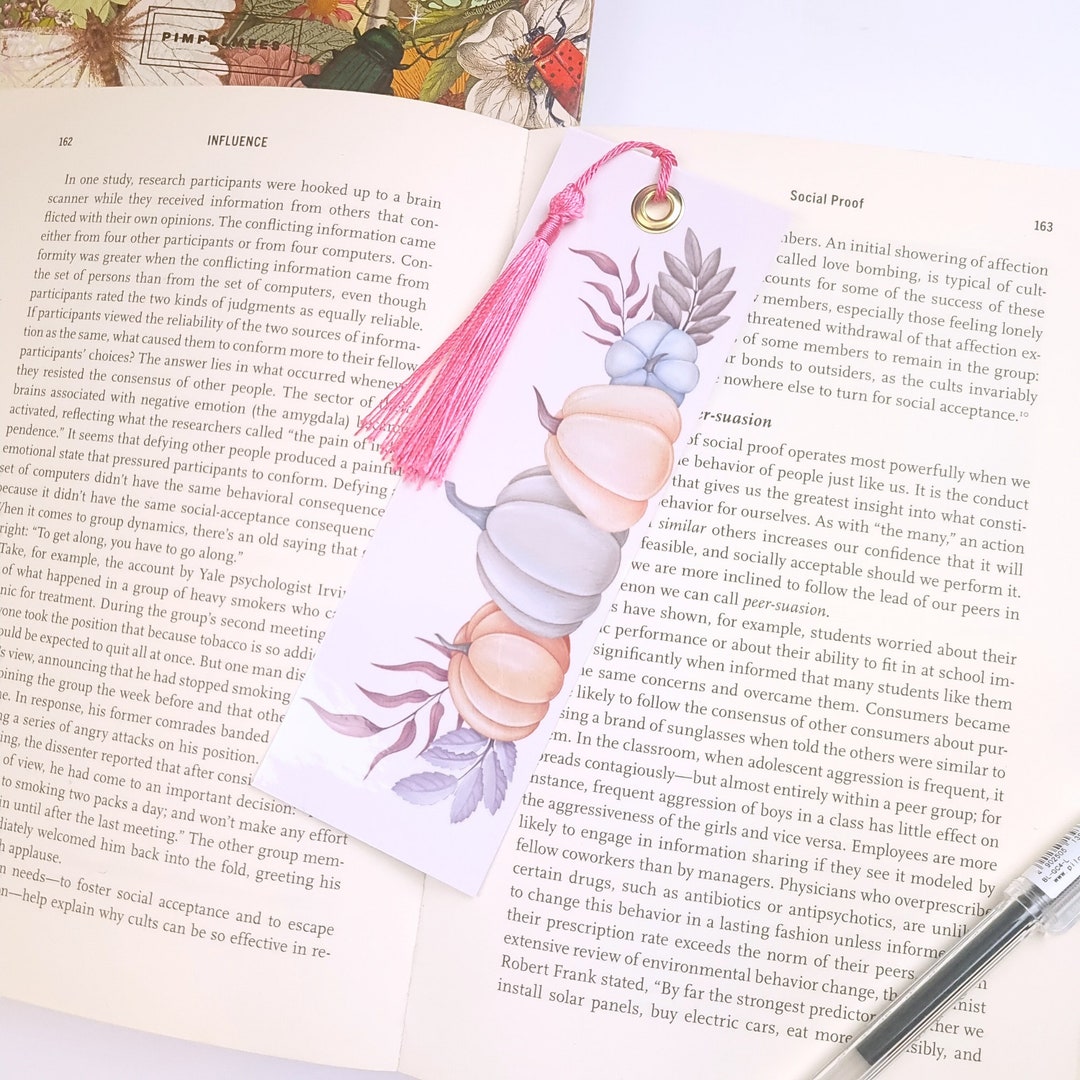 Halloween Pastel Pumpkins Custom Bookmark, Fall Season Romance Books ...