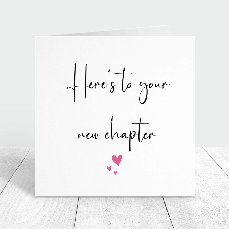 Personalised New Chapter Card, Here's to Your New Chapter Custom ...