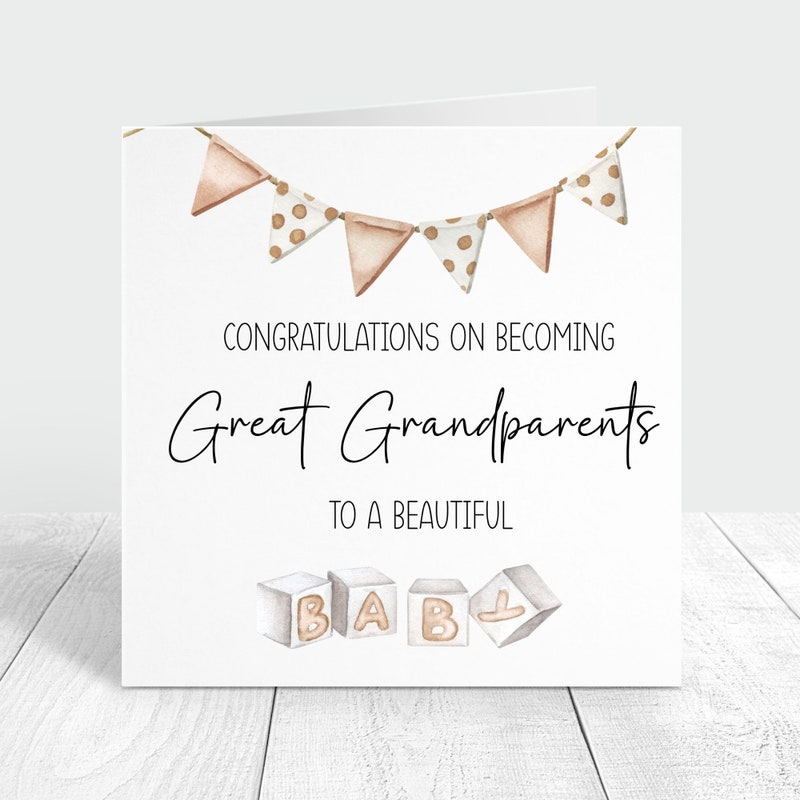 Congratulations Great Grandparents Card - Etsy