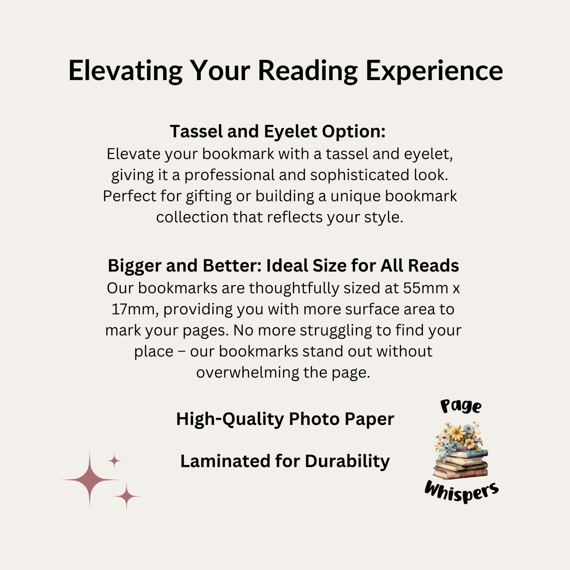 Stack of Books Bookmark Collection, Custom Bookmark Individual or Set ...