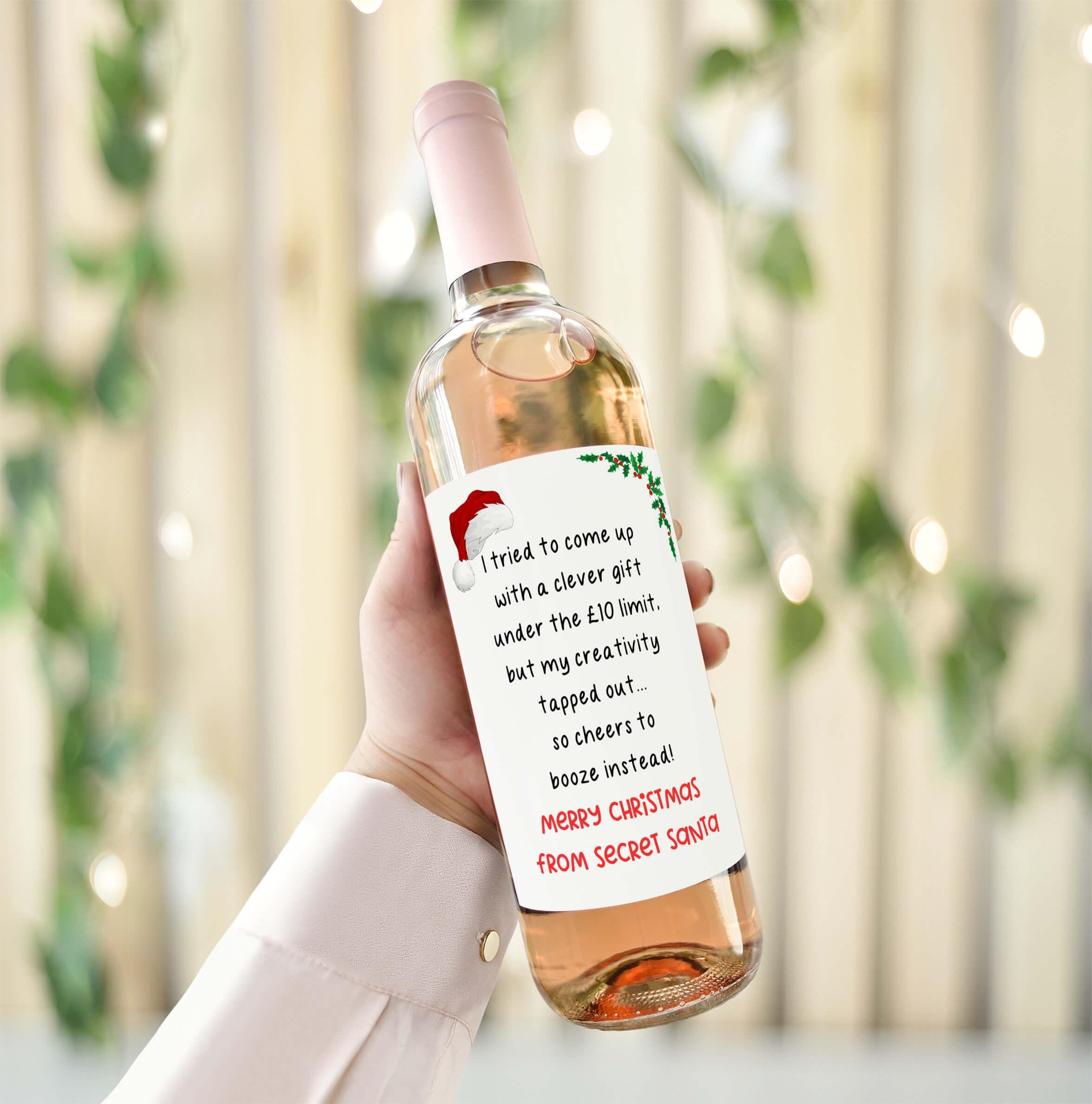 Christmas Secret Santa Personalised Wine Bottle Label, Funny and Rude ...