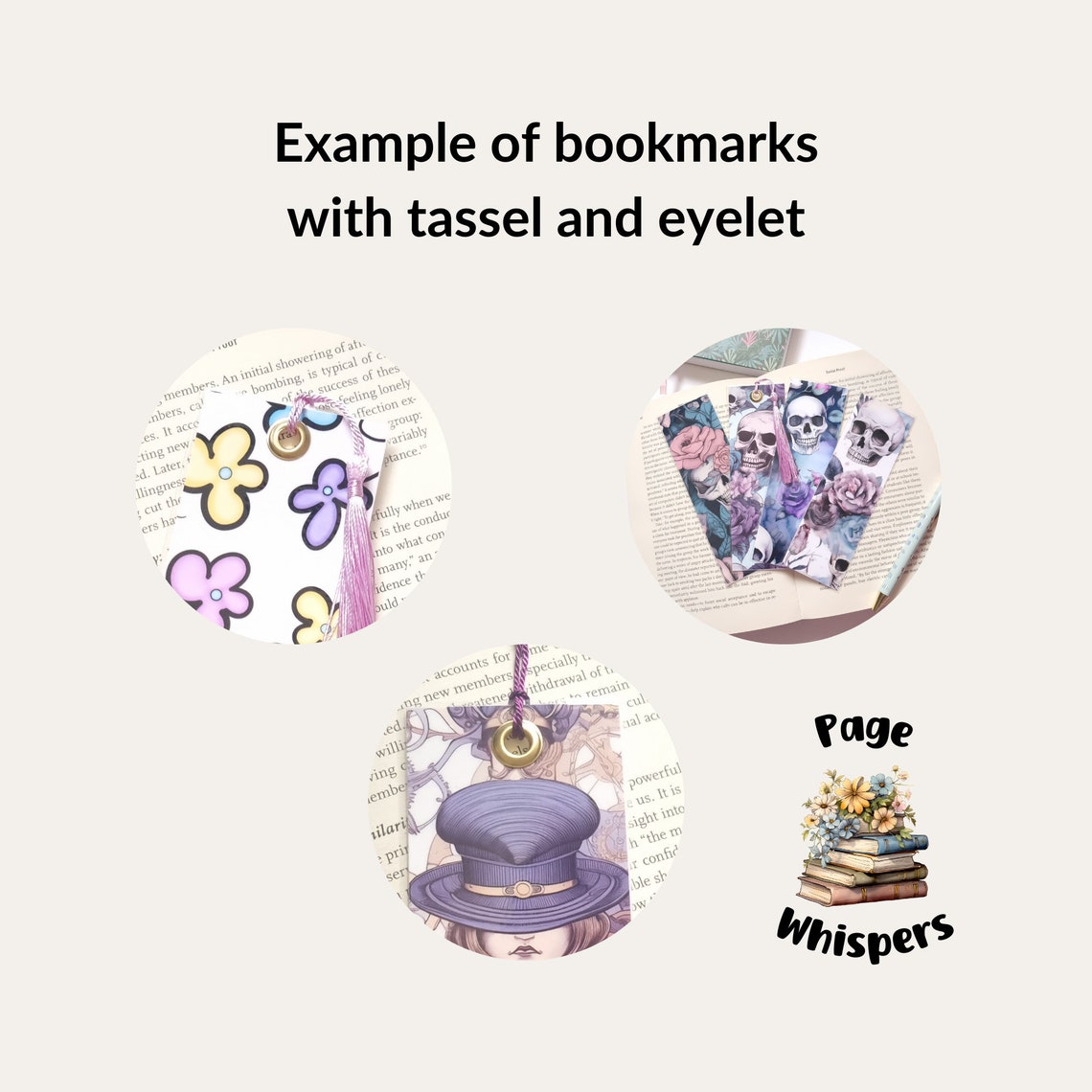 Stack of Books Bookmark Collection, Custom Bookmark Individual or Set ...