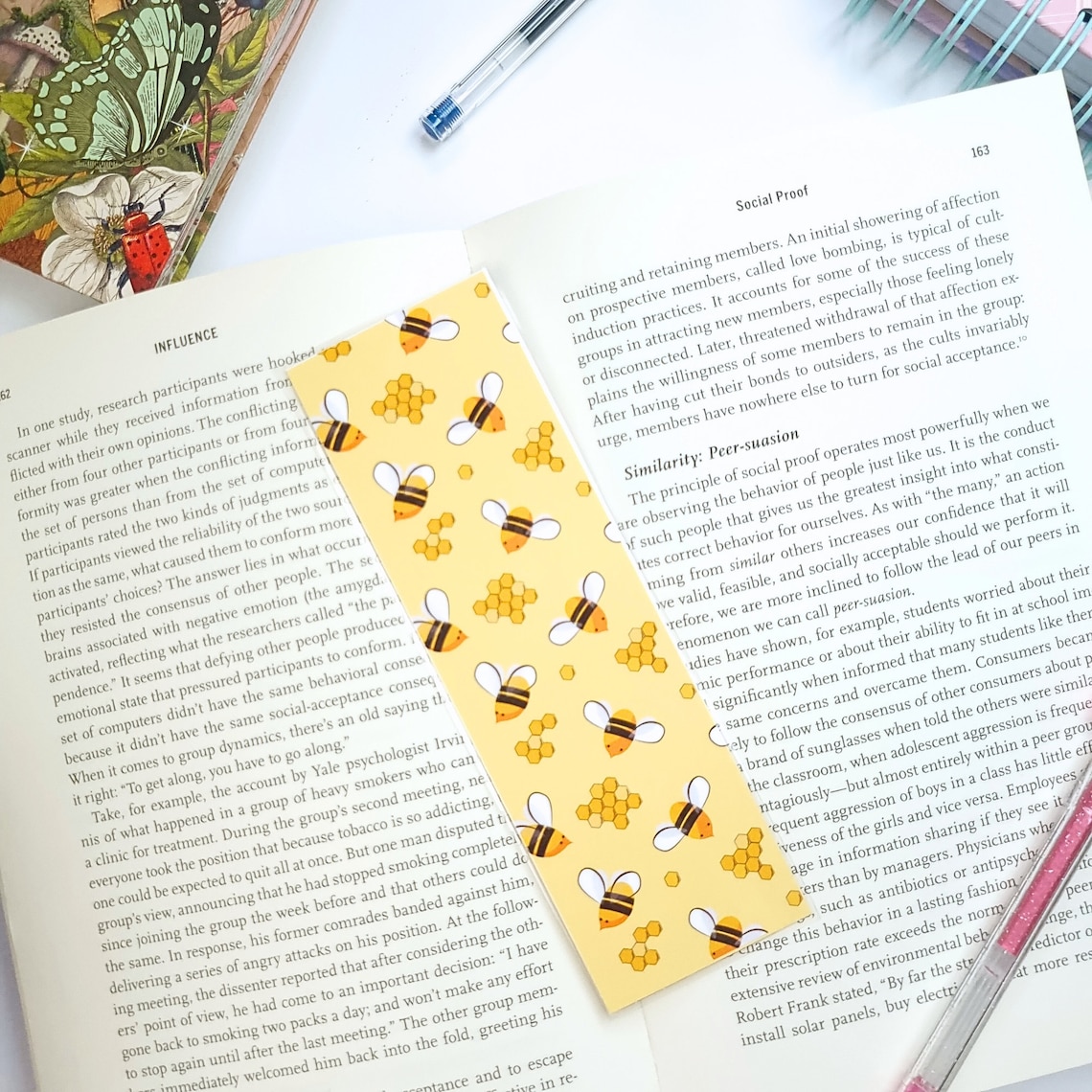 Bumble Bee Bookmark Honey Bee Custom Bookmark Nature - Etsy