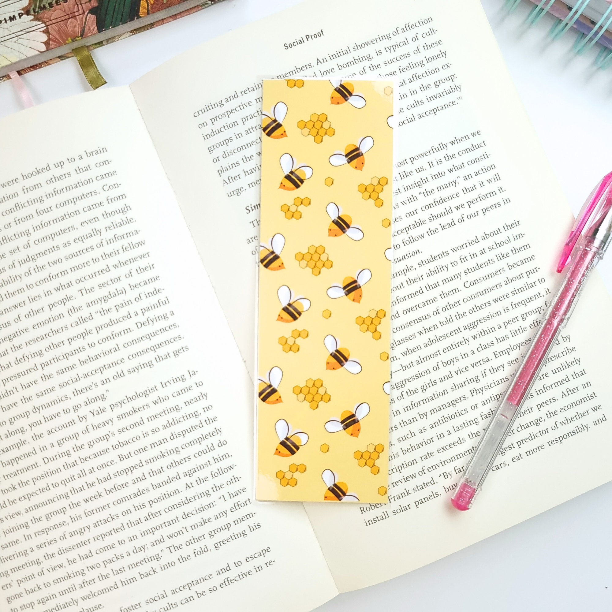 Bumble Bee Bookmark Honey Bee Custom Bookmark Nature - Etsy