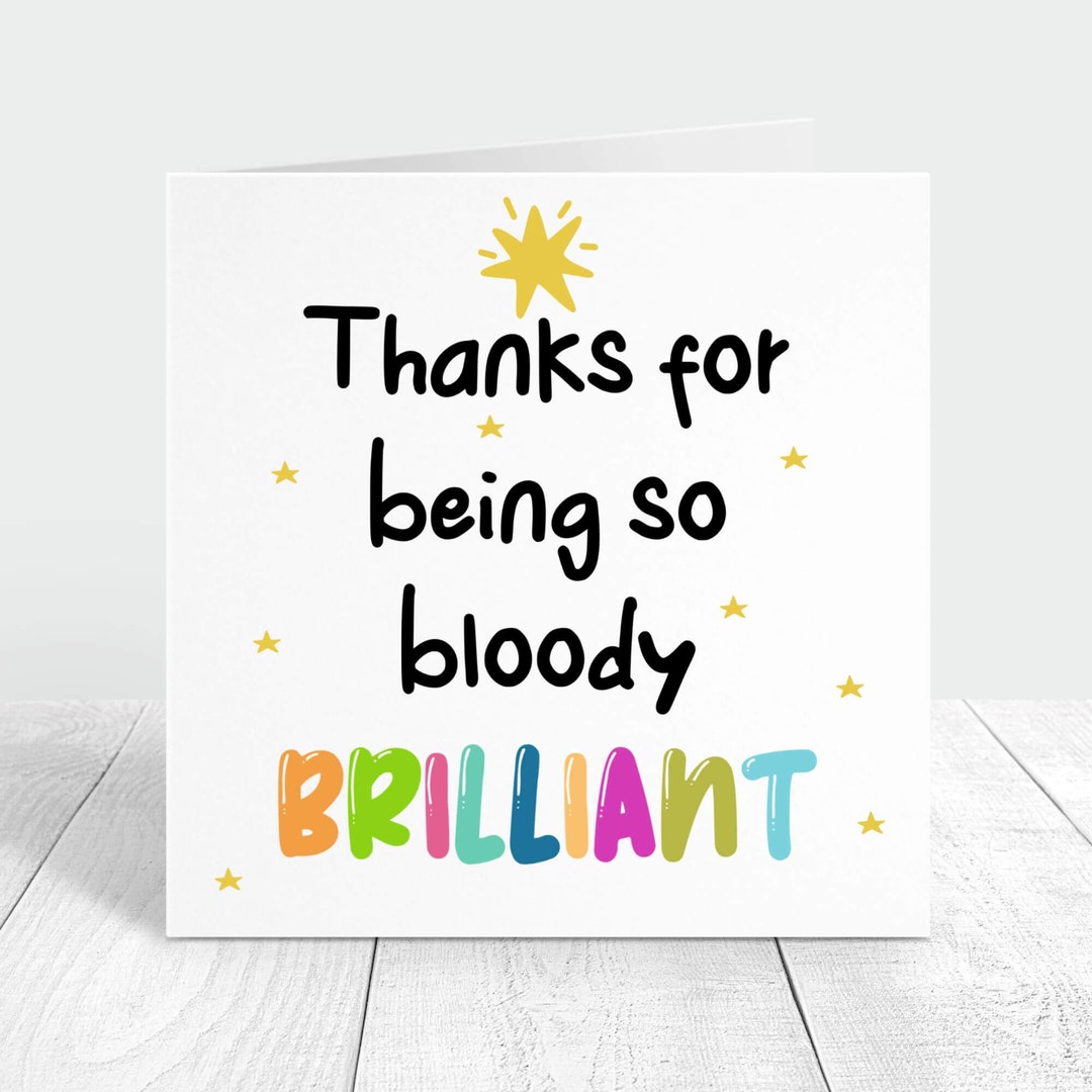 Personalized Thank You Card: Bloody Brilliant Appreciation Gift - Etsy