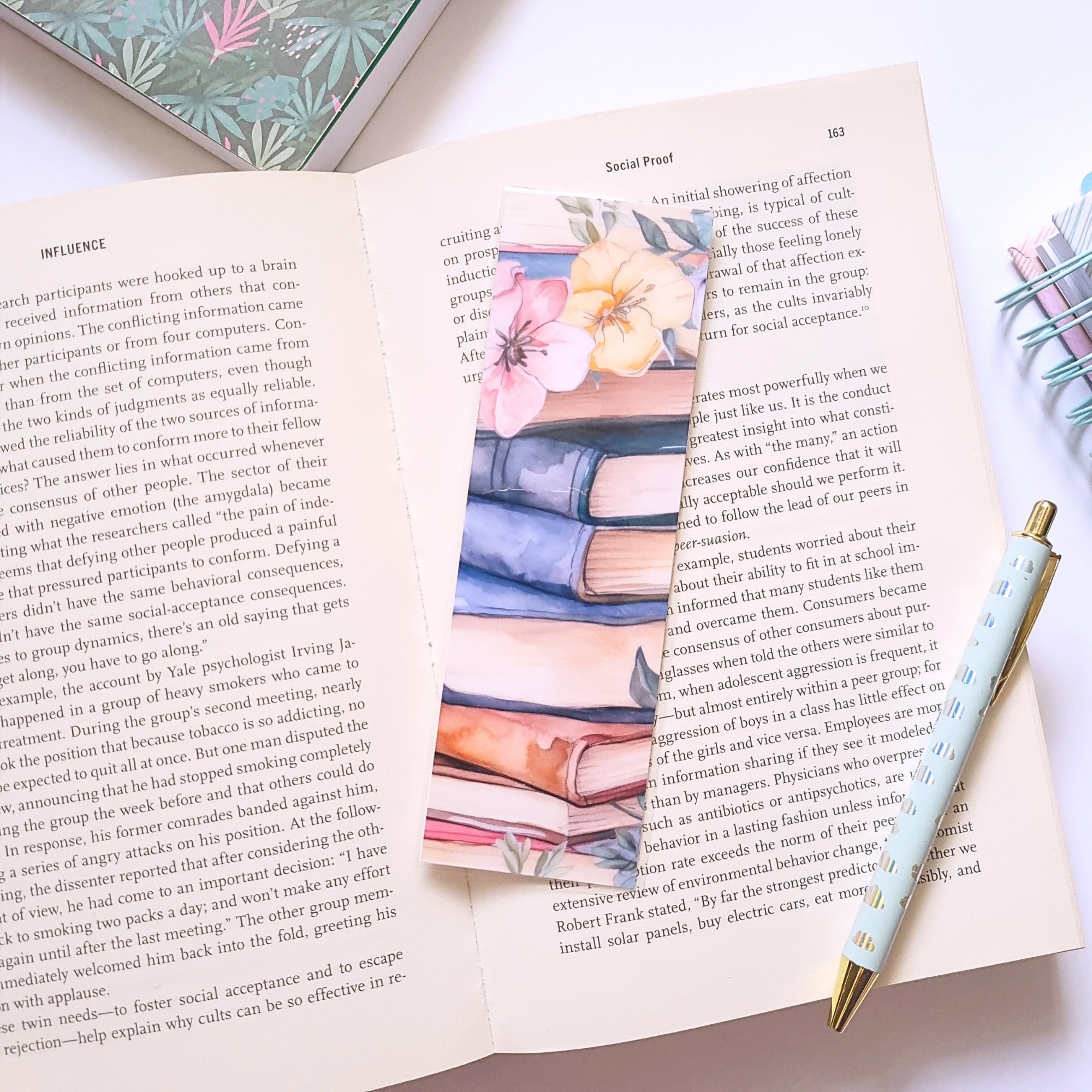 Stack of Books Bookmark Collection, Custom Bookmark Individual or Set ...