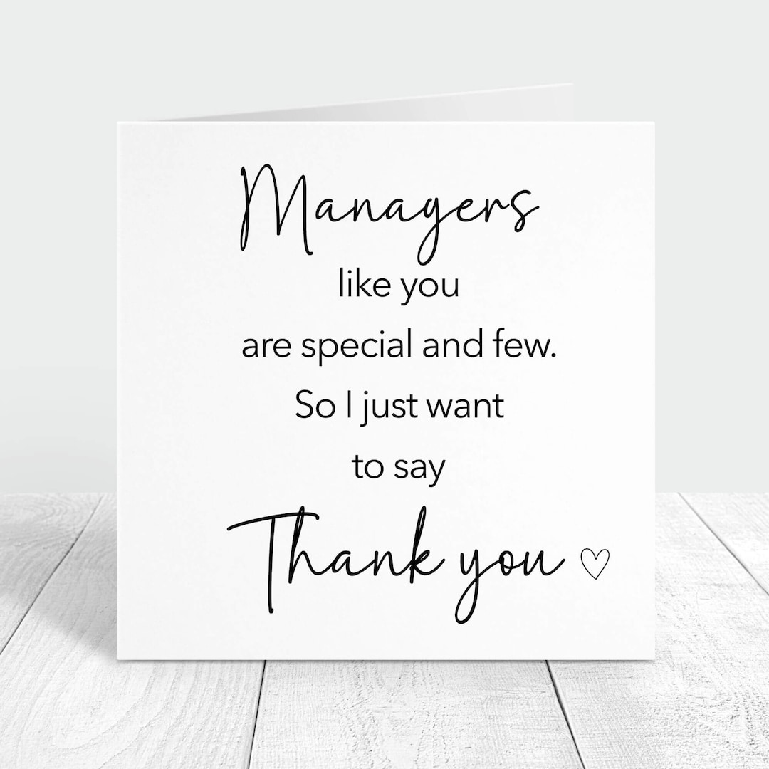 Personalized Manager Thank You Card: Appreciation Gift - Etsy
