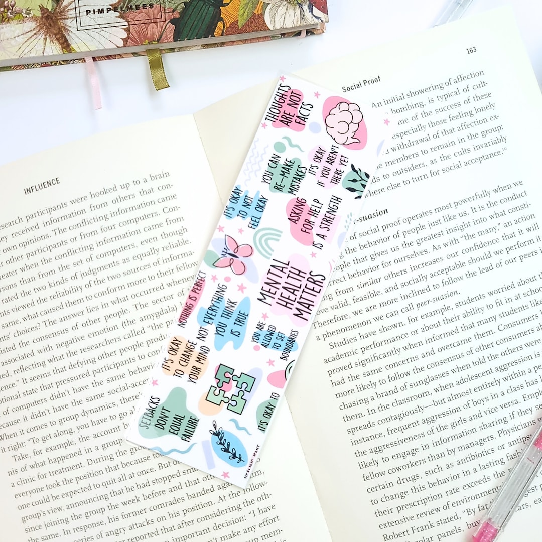Mental Health Matters Bookmark, Daily Affirmations Custom Bookmark ...