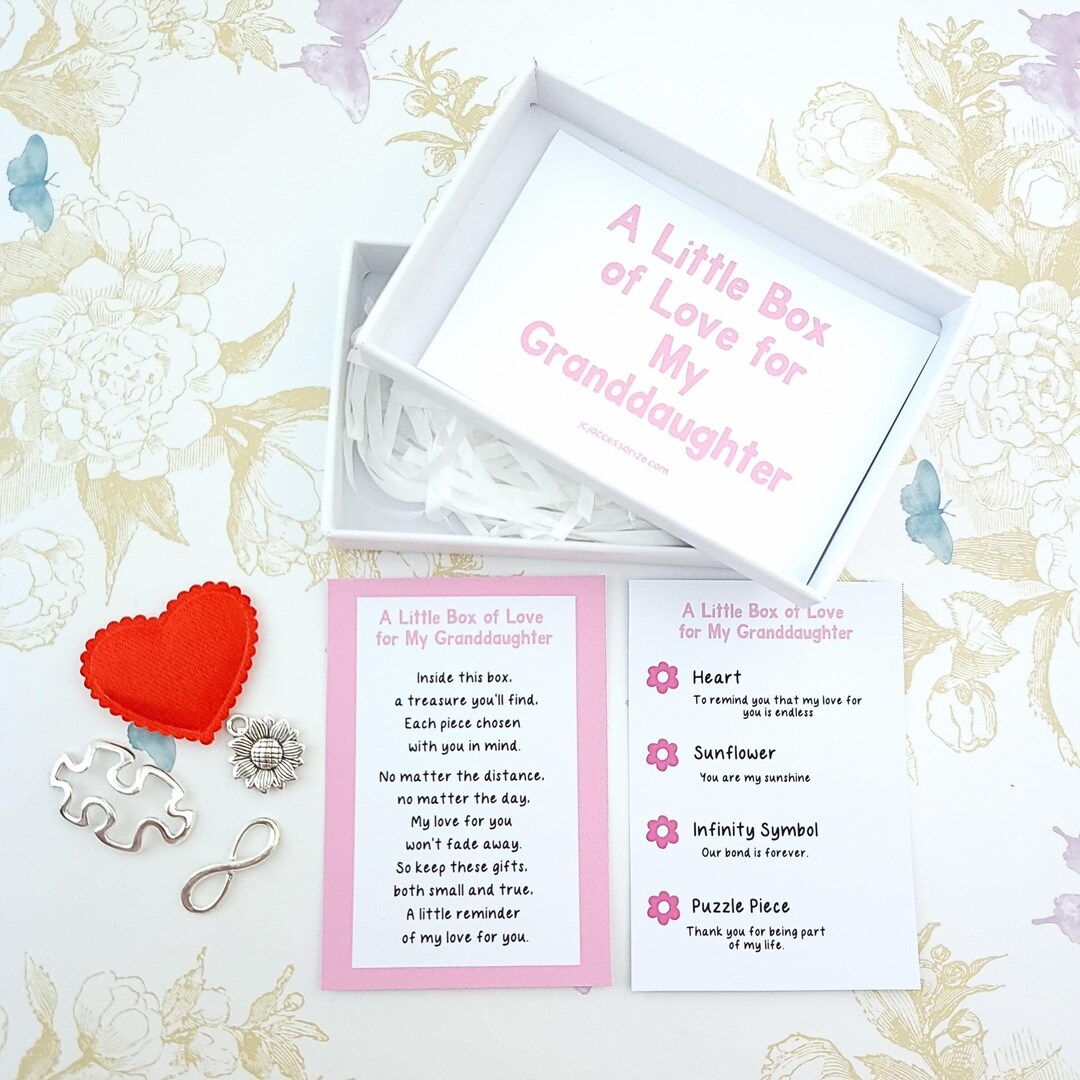 Granddaughter Keepsake Gift Box: Heartfelt Charm Set - Etsy