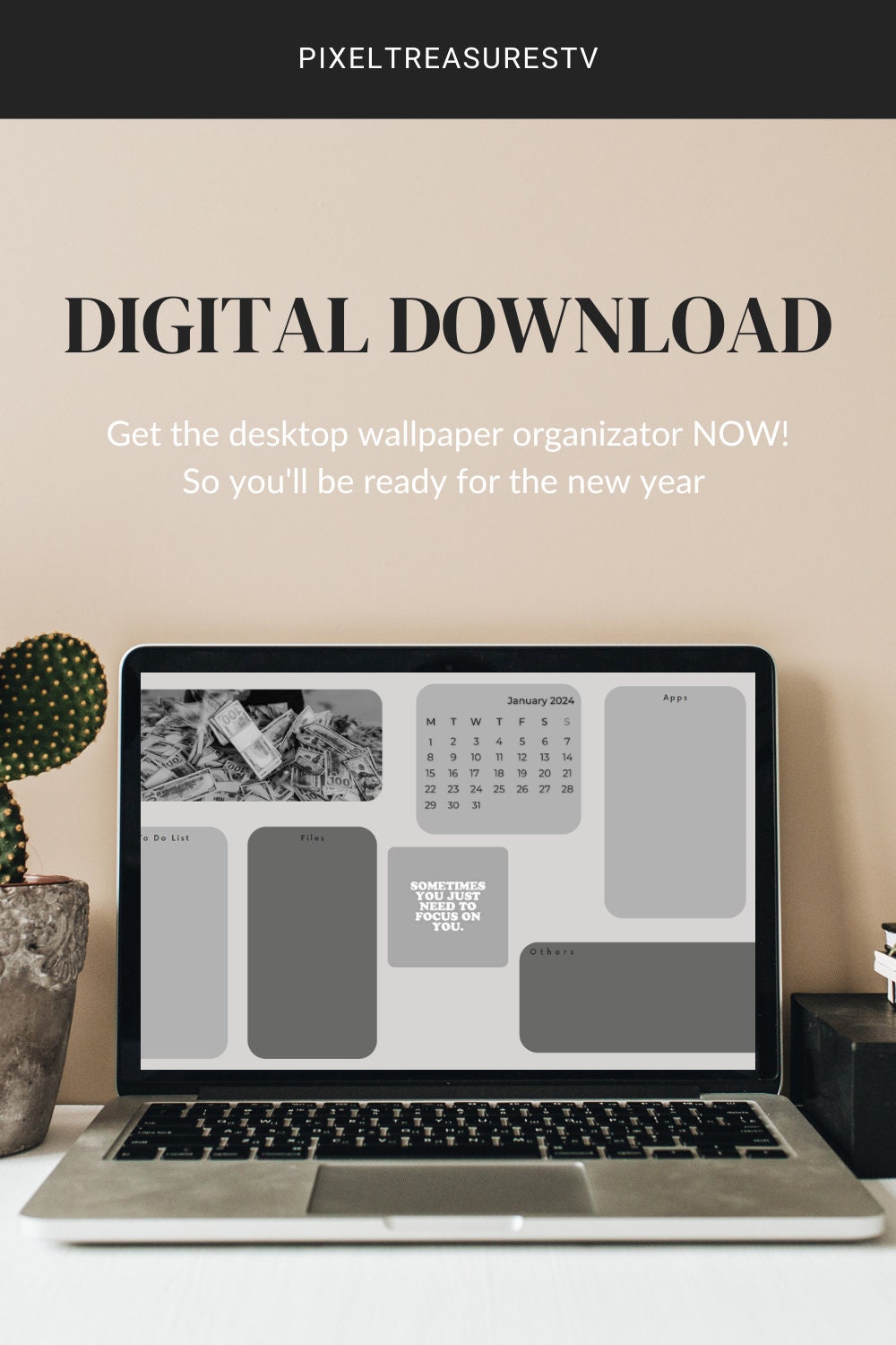 CALENDAR 2024 Desktop Organizer Wallpaper Folder Icons Mac - Etsy