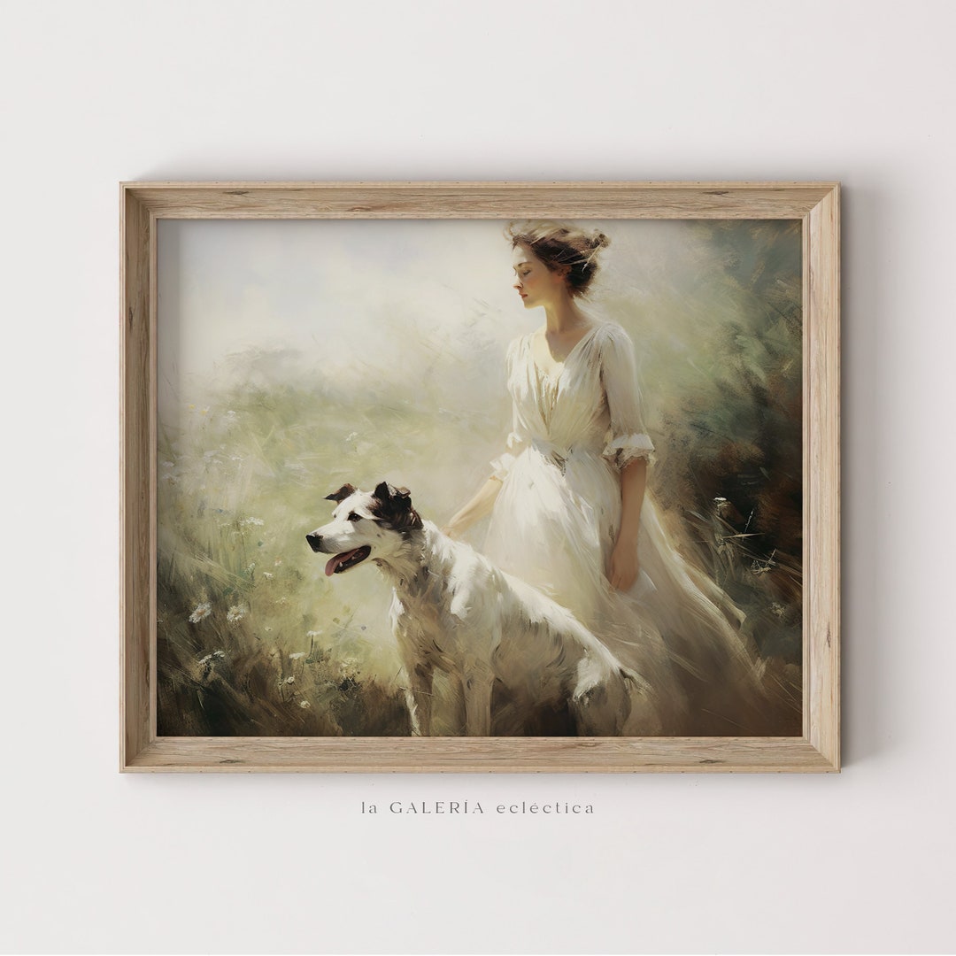 Cottagecore Print English Meadow Wall Art, Muted Green Painting ...