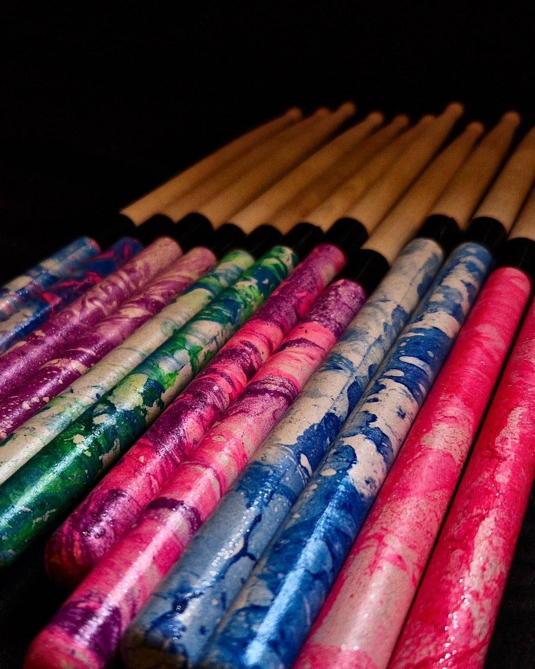 Custom Hydro Dipped 5bs Drumsticks: Colorful Glitter Sticks for ...