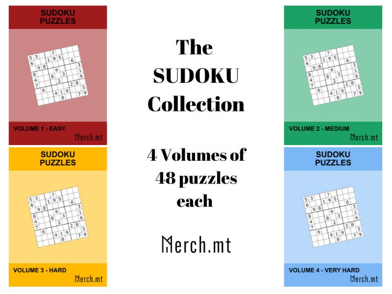 Printable Sudoku Books Including Answers - Etsy