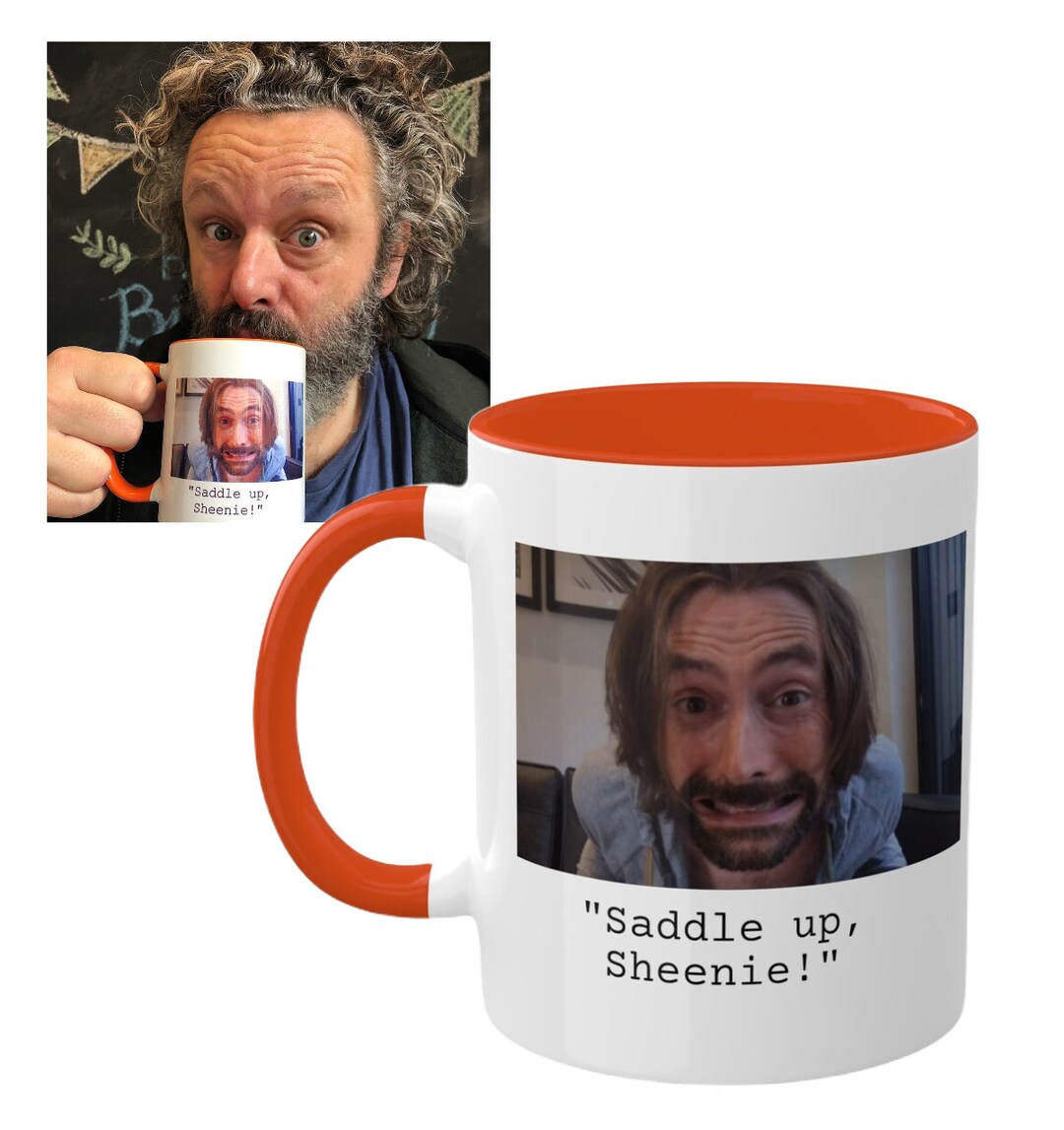 David Tennant "saddle up Sheenie" Ceramic Mug, Michael Sheen's Mug - Etsy