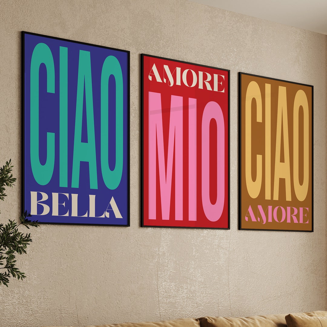 Trendy CIAO Poster Art Print Set of 3 Contemporary Living - Etsy