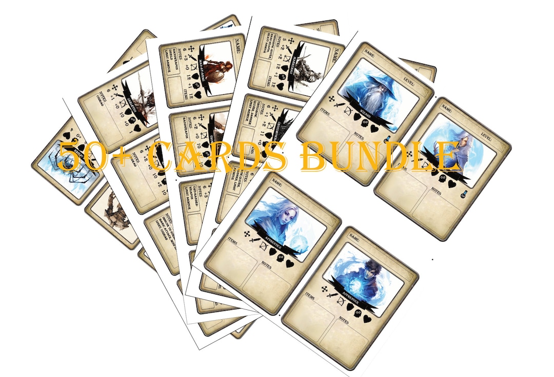 Frostgrave Soldier Cards, Enemy Cards and Wizard Sheet, Dnd, RPG - Etsy