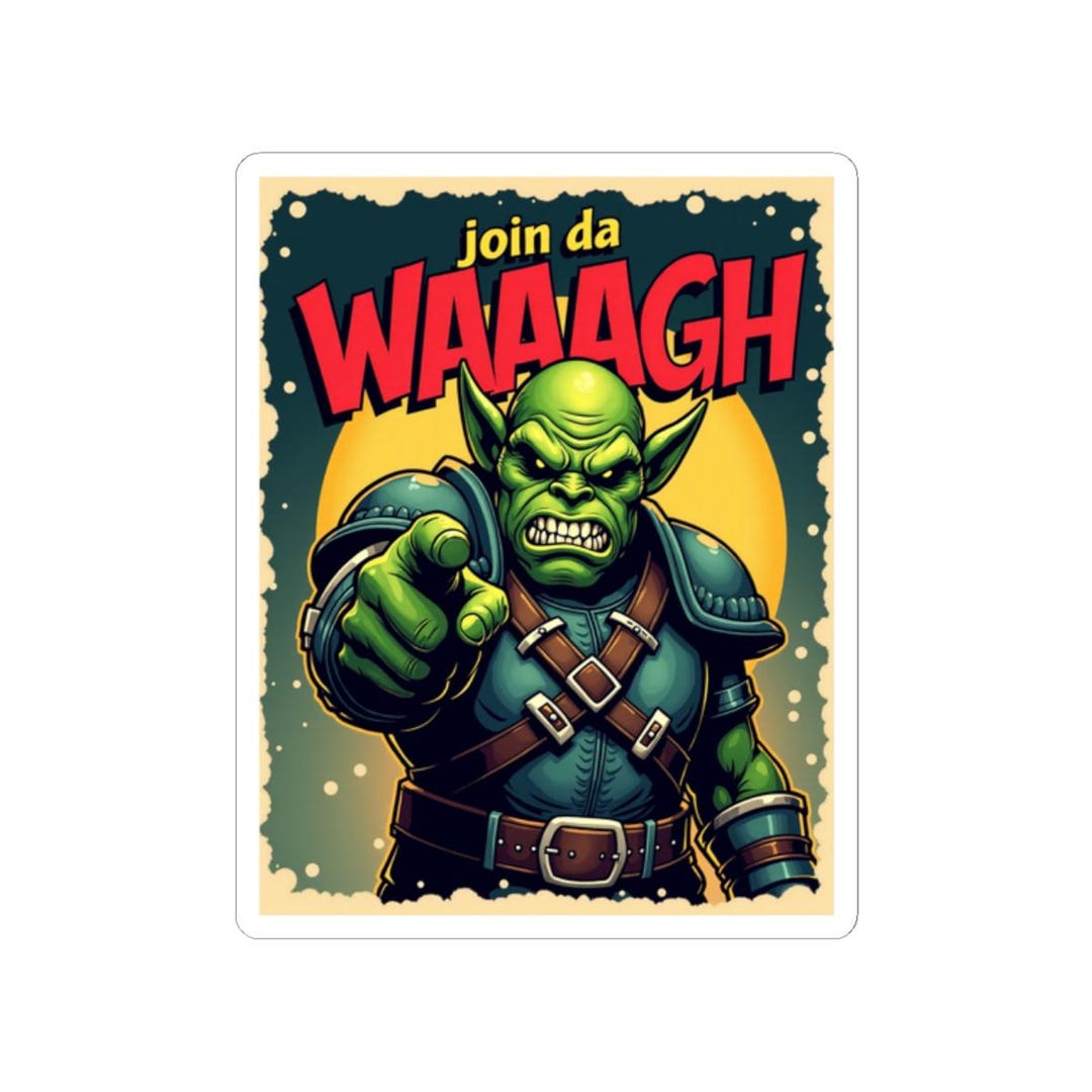 Orc Funny Recruitment Poster Stickers, Fantasy Decal, D&D Player Gift ...