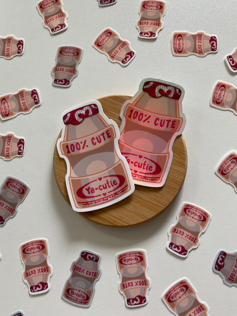 Ya-cutie Yakult Drink Bottle Sticker - Comes in Vinyl or Holographic ...
