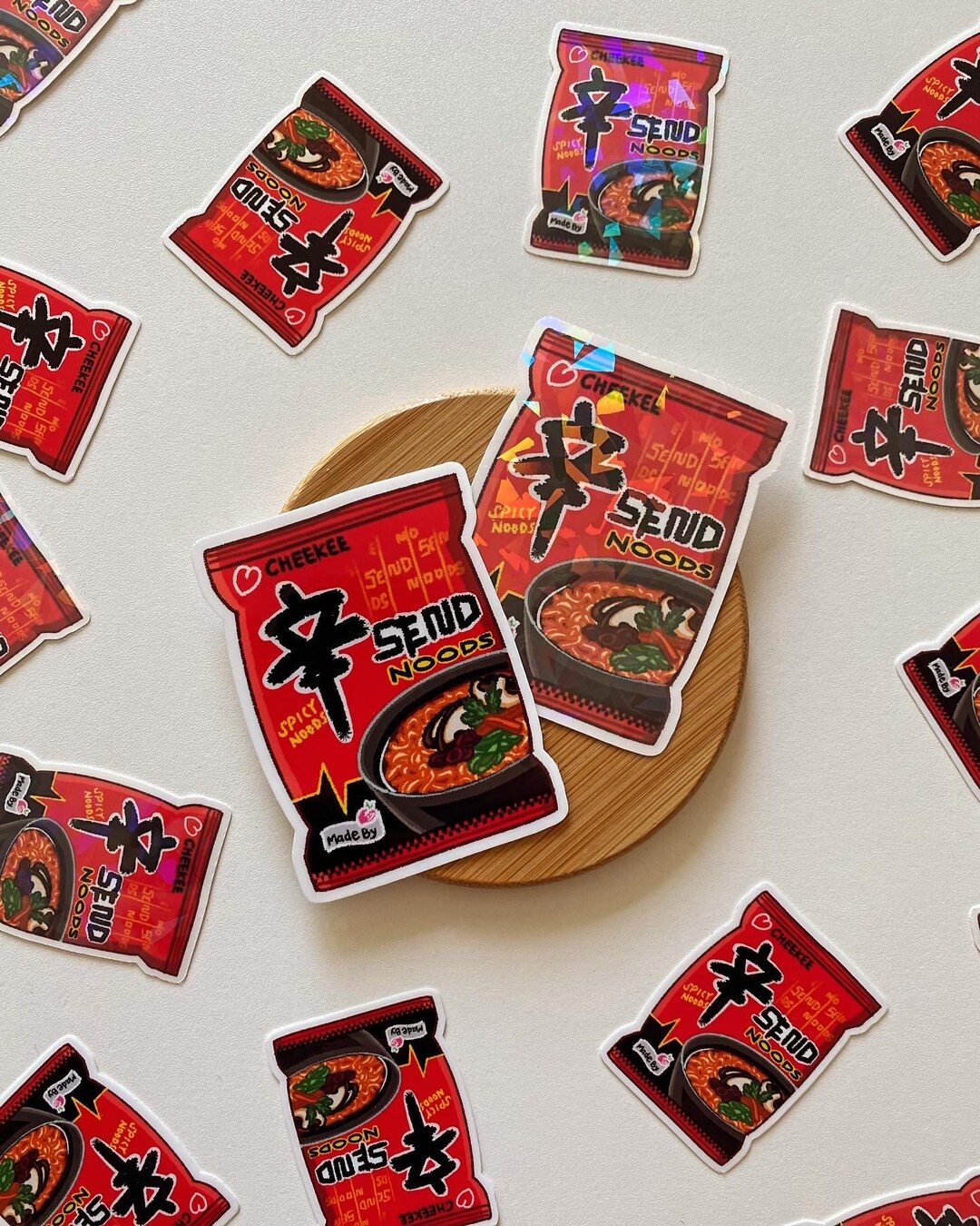 Send Noods Shin Ramen Vinyl Sticker - Comes in Vinyl or Holographic ...