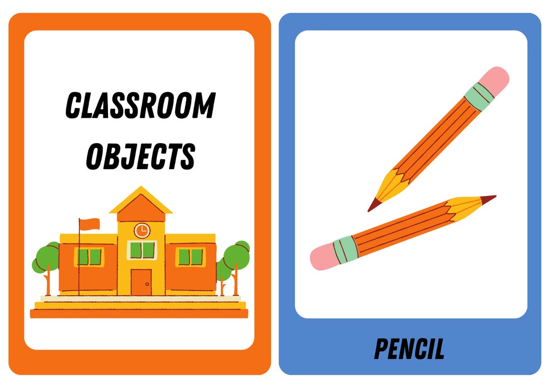 Flashcard to Learn School Supplies,printable Educational Cards for ...