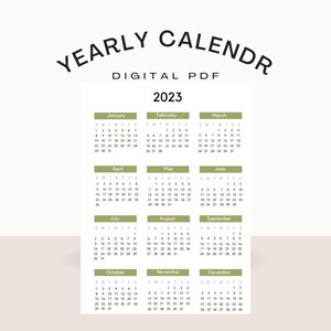 Printable Calendar Landscape, Minimalist Monthly Calendar 2023 ...