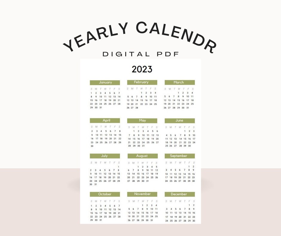 Printable Calendar Landscape, Minimalist Monthly Calendar 2023 ...