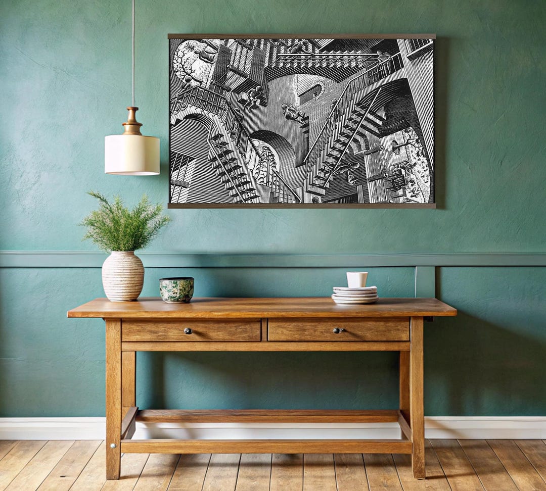 Escher Relativity,escher Art,oversize Wall Art,livingroom Wall Hanging ...