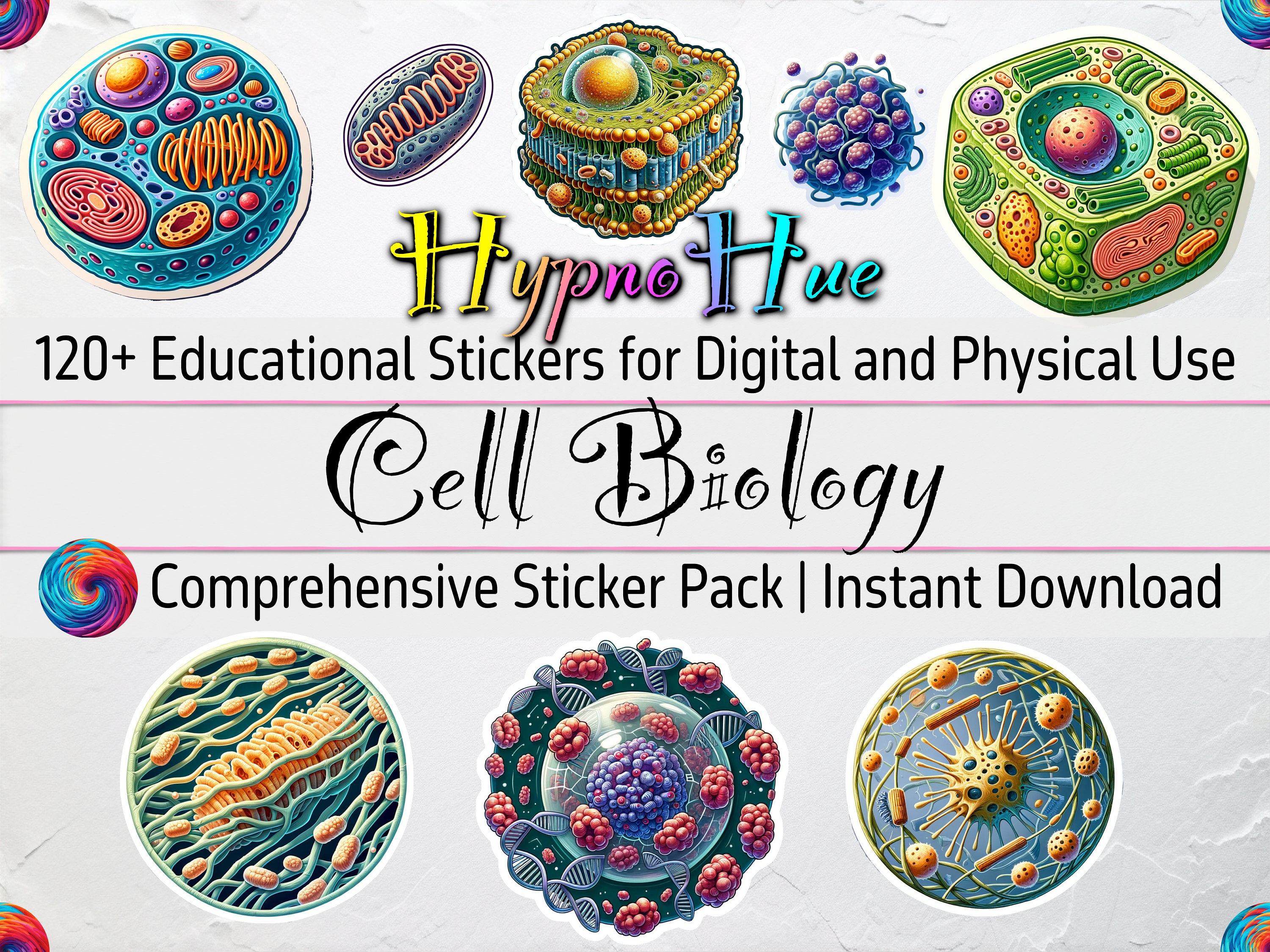 Comprehensive Cell Biology Sticker Pack 120 Educational Stickers for ...