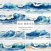 Watercolour Wave, Wave Border, Wave Borders Clipart, Hand Painted ...