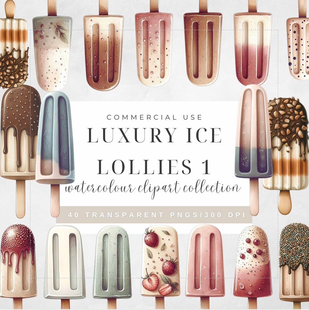 Ice Lolly, Summer Watercolour Clipart, COMMERCIAL USE, 40 X High ...