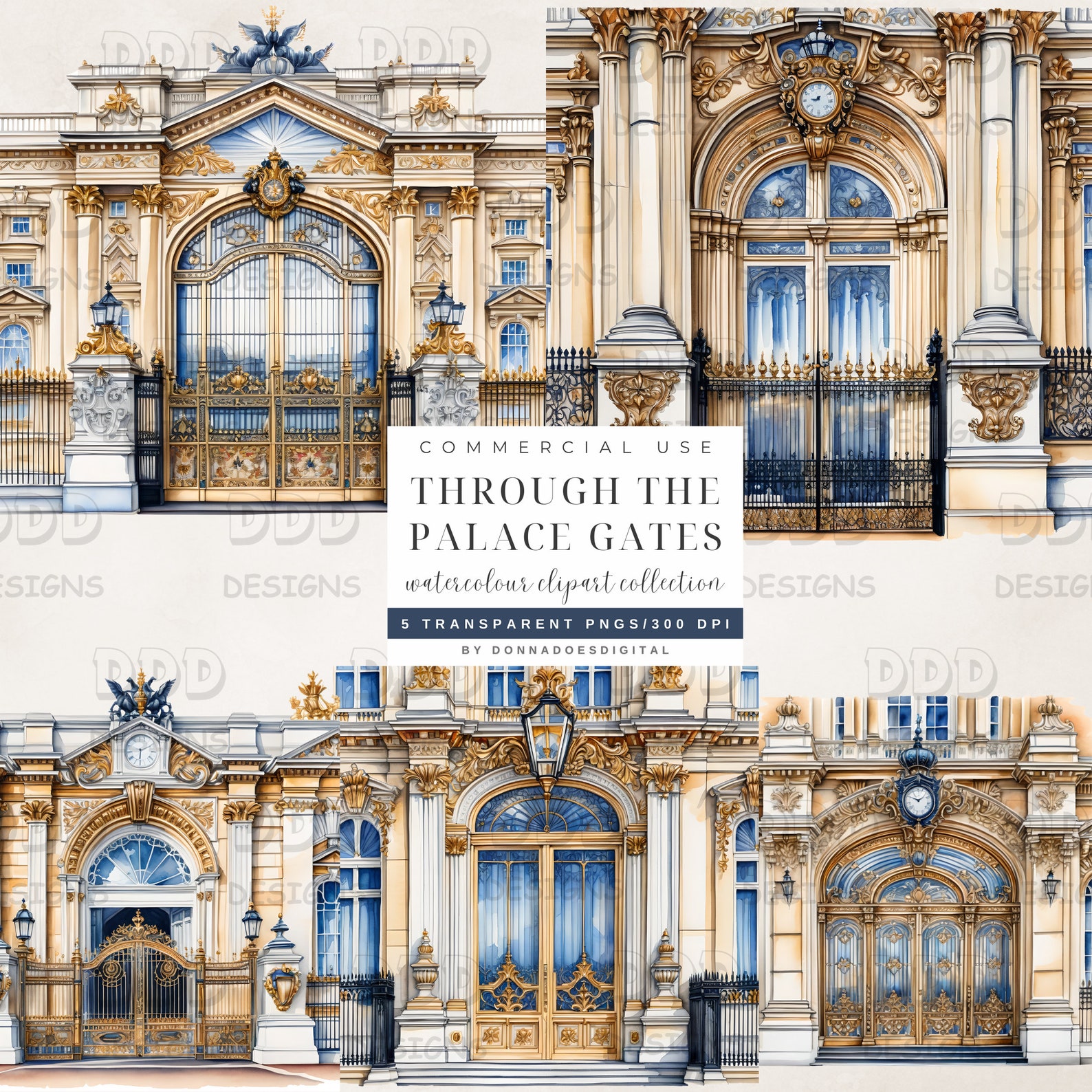 Through the Palace Gates, 5 Beautiful Watercolour Palatial Prints ...