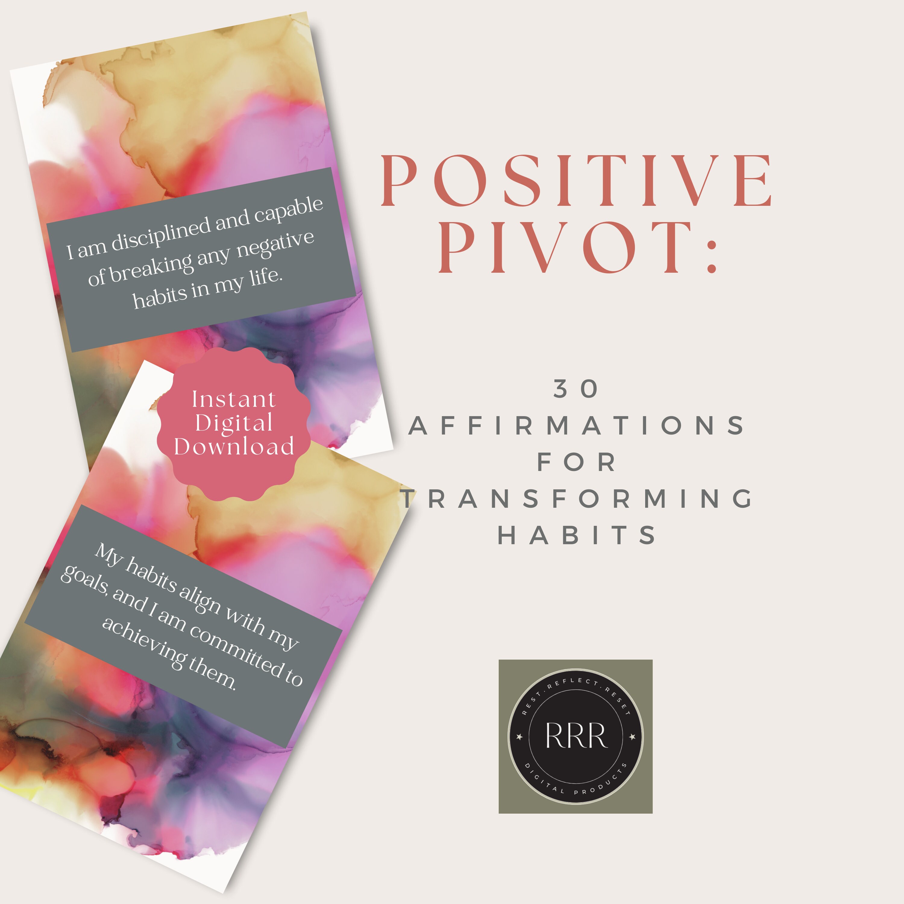 30 Affirmation Cards, Habit Changes, Positive Affirmations, Daily ...