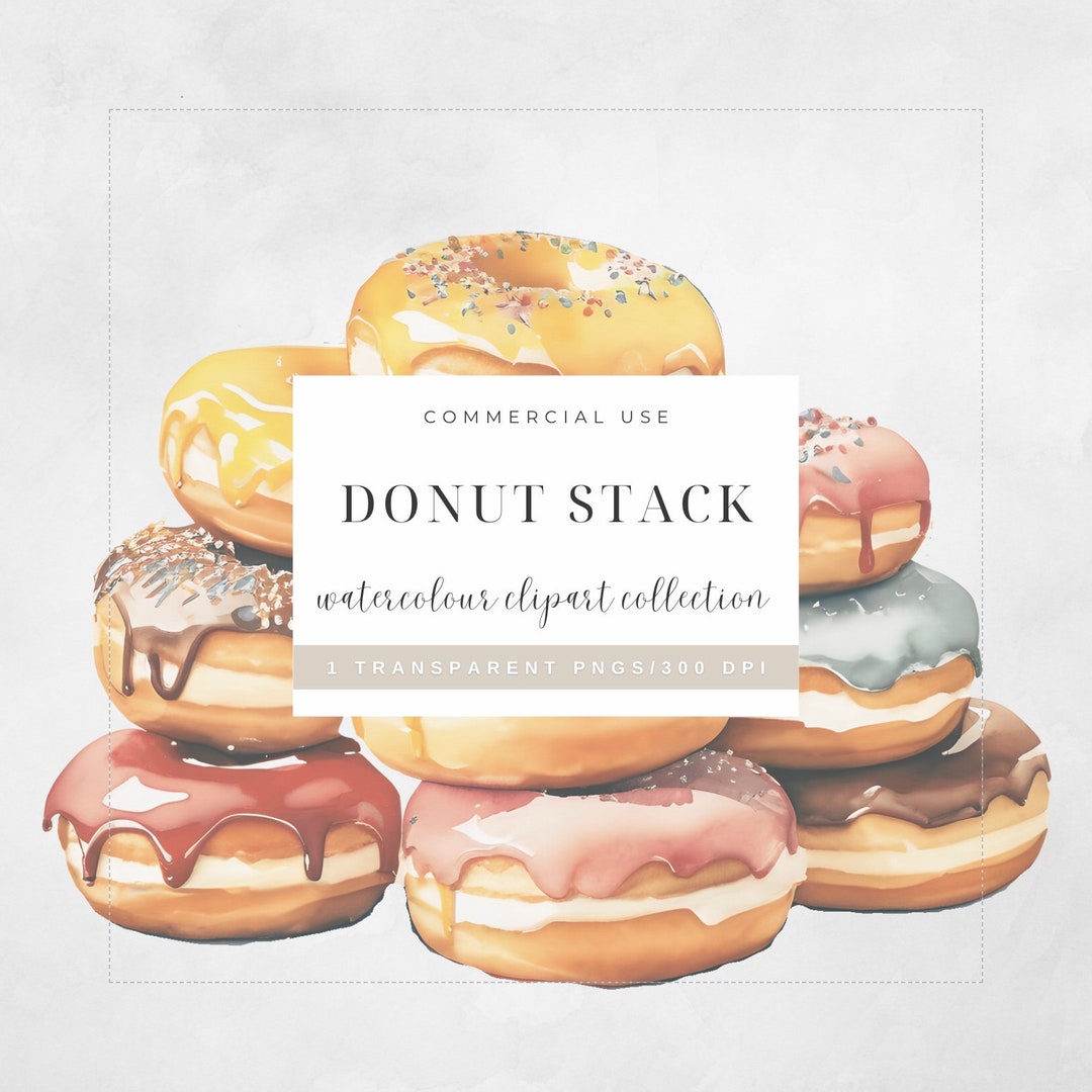 Donut Clipart Watercolour, Commercial Use, 1 X High Quality Transparent ...