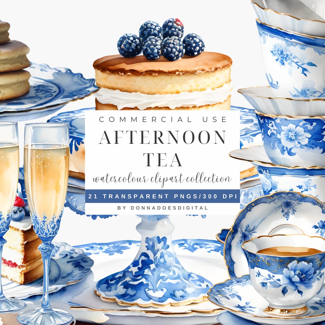 Watercolour Clipart, Afternoon Tea, High Tea, Digital Download, 21 High ...
