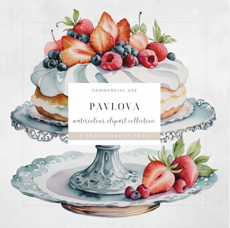 Pavlova Clipart Watercolour, Commercial Use, 1 X High Quality ...