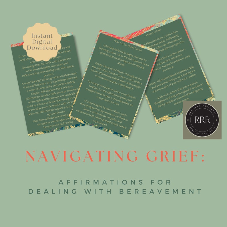 30 Affirmations Navigating Grief, Loss, Sorrow, Bereavement, Mourning, Heartache, Grieving ...