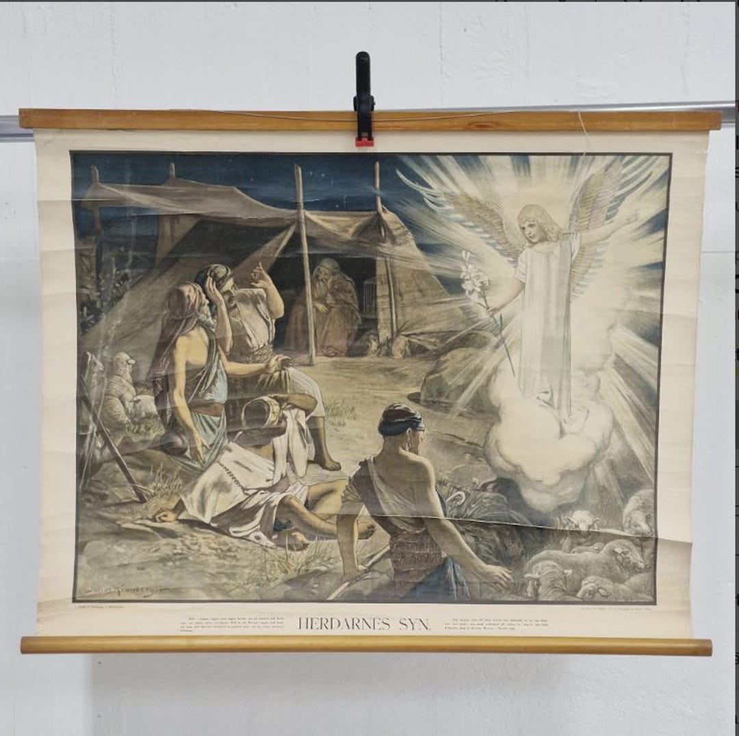 School Poster, Lithograph 1901 - VISION OF HEATHER - Biblical Motif - Etsy